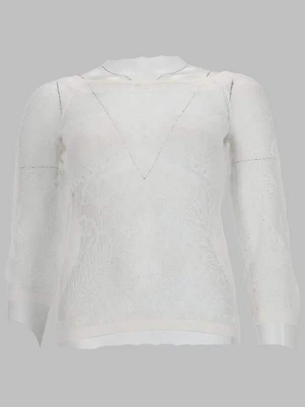 Alberta Ferretti Elegant Viscose Net Knit Mini Top For