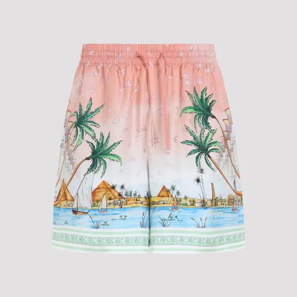 Casablanca Silk Mini Bermuda Shorts For - Multicolour
