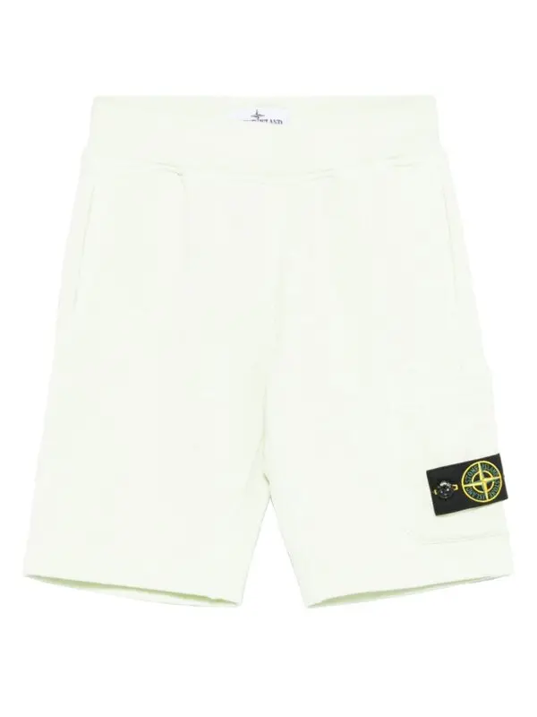 Stone Island Cotton Sweatshirt Shorts - Green