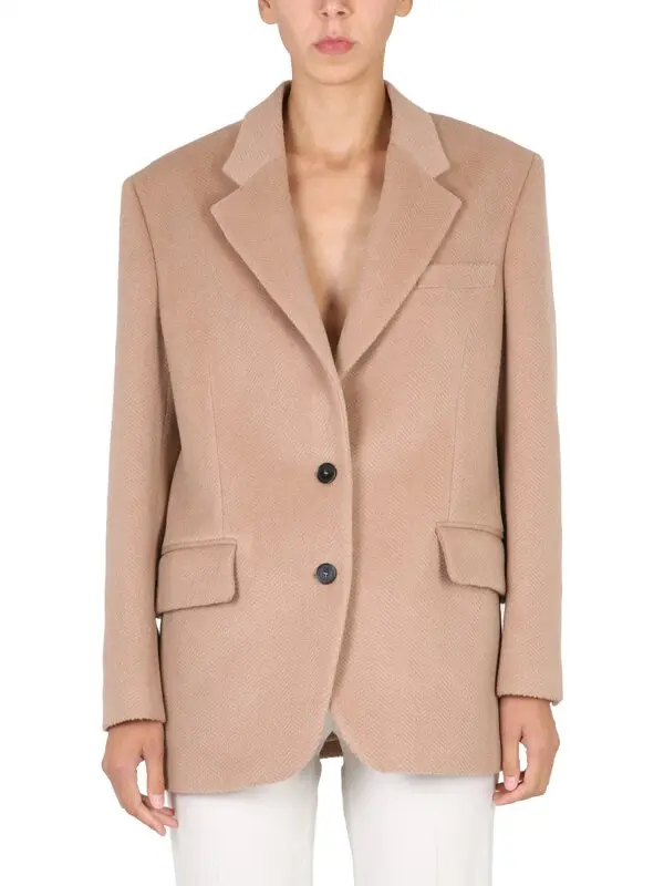 Stella McCartney Single-breasted Wool Blazer - Beige