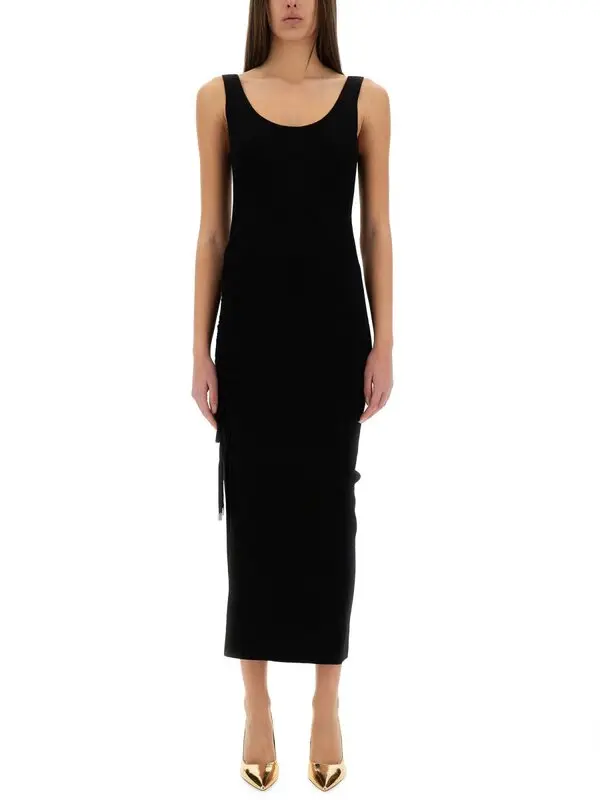 Michael Kors Stretch Wool Blend Ruched Tank Dress