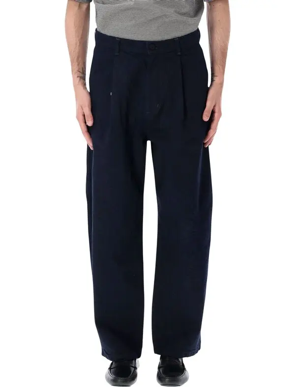 STILL BY HAND Relaxed Fit Tapered Cotton Pants