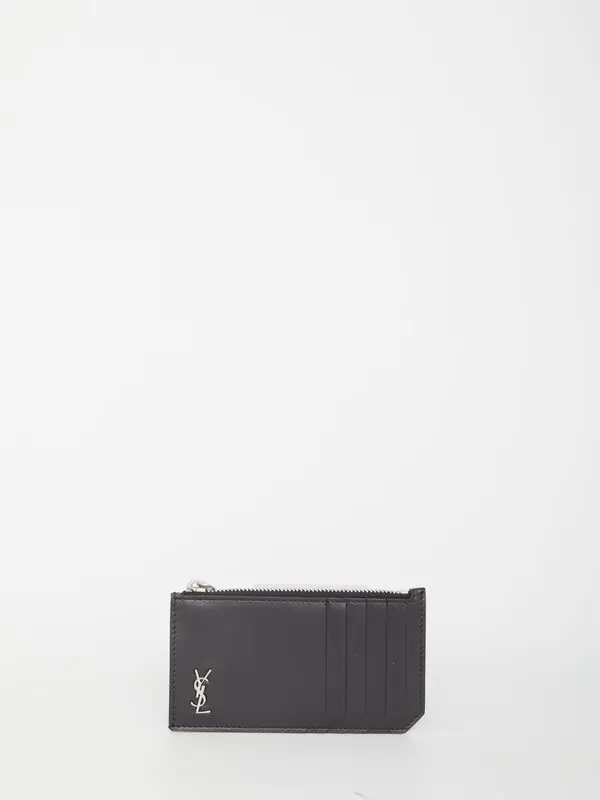 Saint Laurent Monogram-plaque Cardholder - Black