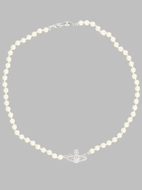 VIVIENNE WESTWOOD Pearl Necklace With Orb Pendant - Silver