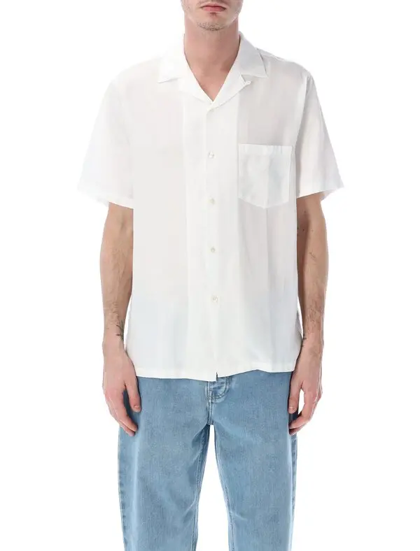 Portuguese Flannel Lightweight Flannel Short Sleeve Shirt - Beige