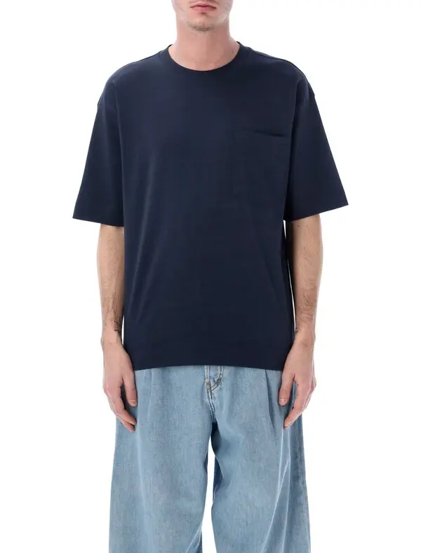 Dries Van Noten Crew Neck Mini T-shirt Regular Fit - Blue