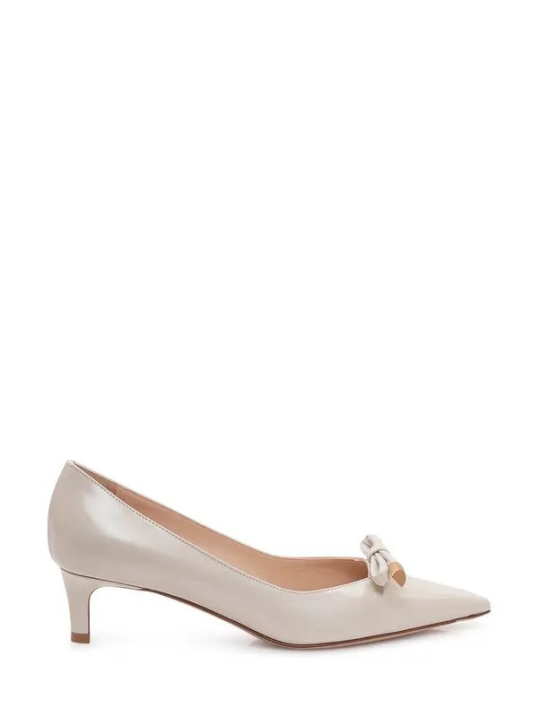 Roberto Festa Elegant Heels With Bow And Mid Heel - Stone