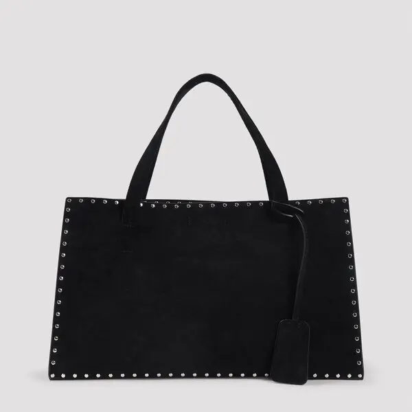 Phoebe Philo Mini Studded Suede Basket Handbag - Black