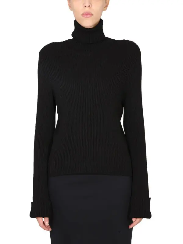 Balenciaga Ribbed High Neck Sweater