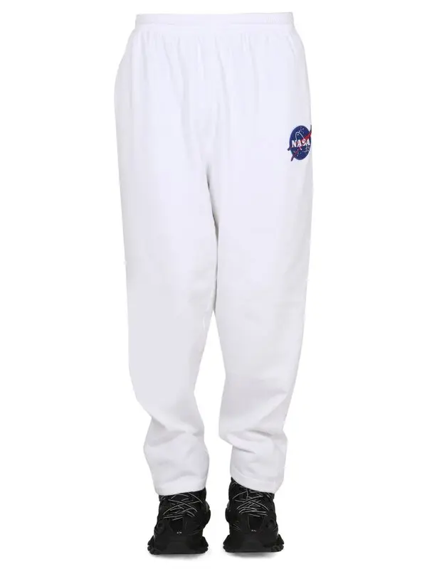 Balenciaga Cotton Nasa Logo Jogger Pants - White