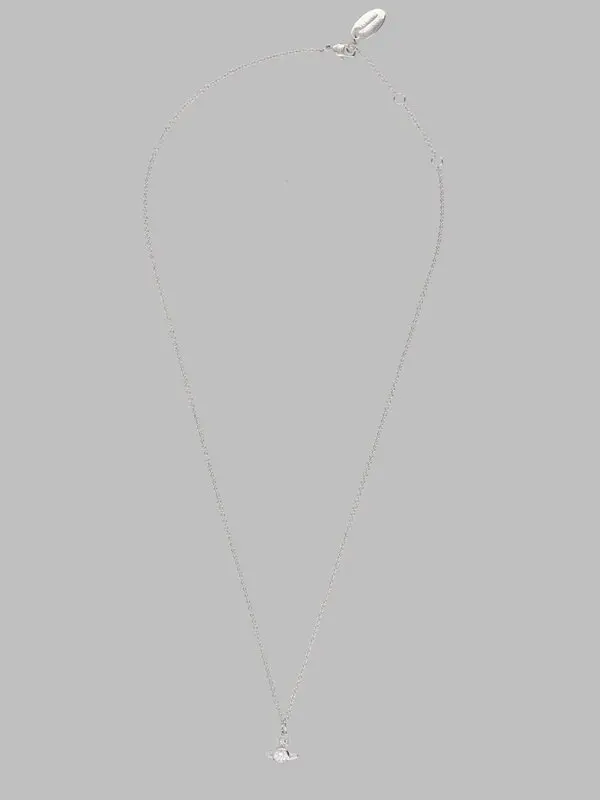VIVIENNE WESTWOOD Mini Brass Necklace With Iconic Orb Design - Silver