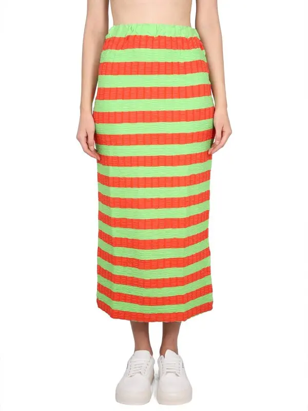 Sunnei Striped Midi Skirt