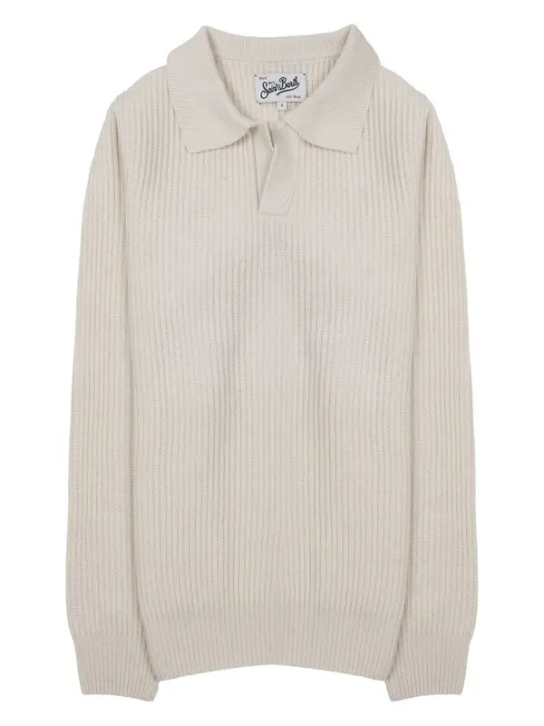 MC2 SAINT BARTH Wool Striped Polo Dawning - Beige