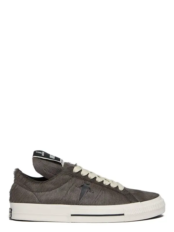 Rick Owens Fur-trimmed Lace-up Sneakers