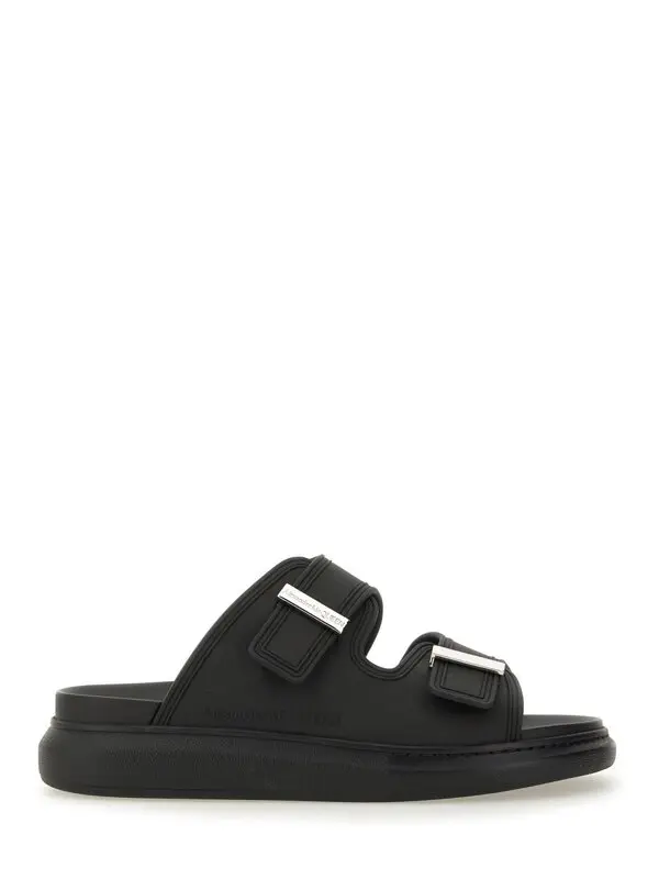 Alexander McQueen Hybrid Slides With Double Buckle Detail - Black