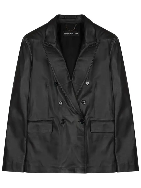DEPARTMENT 5 Arielle Leather Blazer - Black