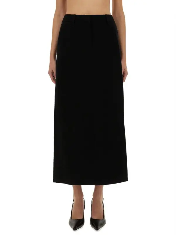 Michael Kors Textured Crepe Maxi Skirt - Black