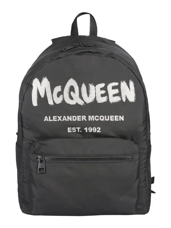 Alexander McQueen Graffiti Metropolitan Printed Backpack - Black
