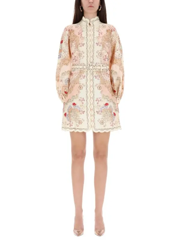 Zimmermann Daylight Mini Dress Wallpaper Floral Blush - Multicolour