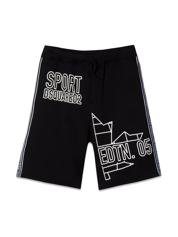 Dsquared2 Sport" Print Shorts - Black