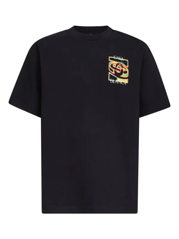 Casablanca Heat Map Logo T-shirt In Cotton - Black