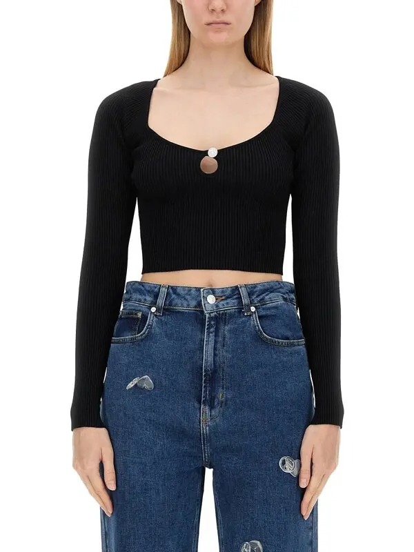 Moschino Ribbed Cropped Top
