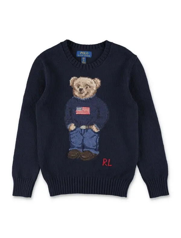Polo Ralph Lauren Classic Fit Soft Cotton Polo Bear Intarsia Knit Sweater