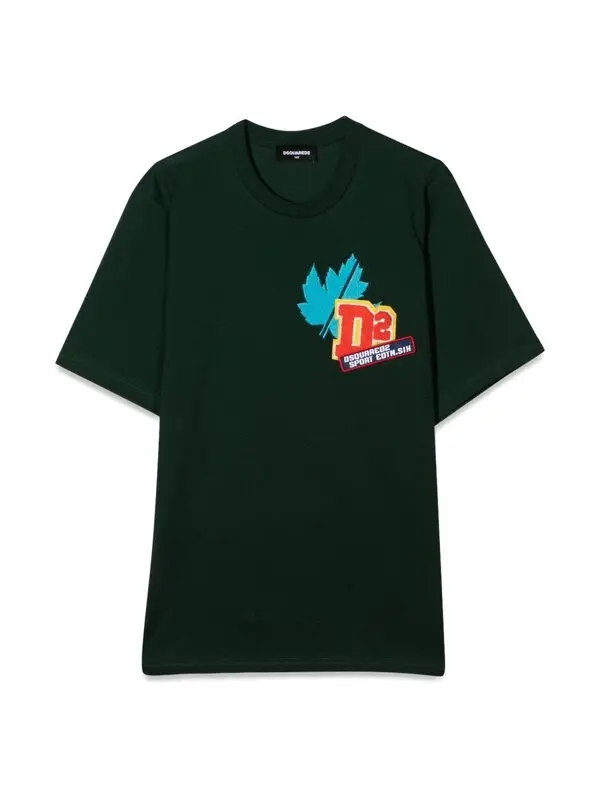 Dsquared2 Crewneck T-shirt With Applied Patch - Green