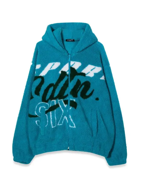 Dsquared2 Jacquard Fur Zip-up Sweatshirt