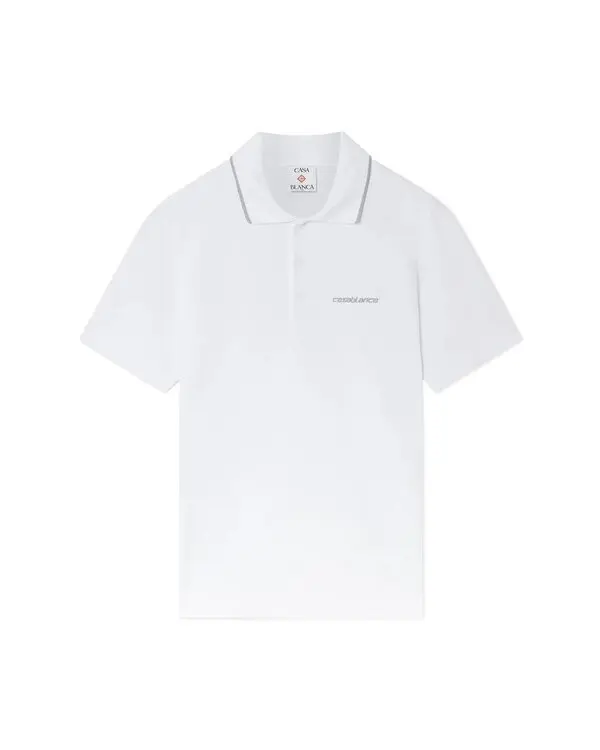 Casablanca Textured Pique Polo For - Brightwhit