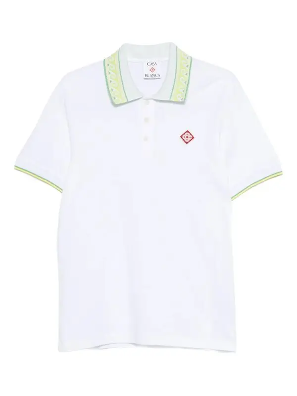 Casablanca Textured Pique Polo Shirt For - White