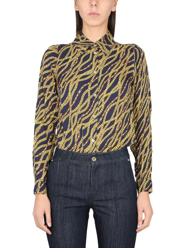 Michael Kors Silk Blend Chain Print Shirt