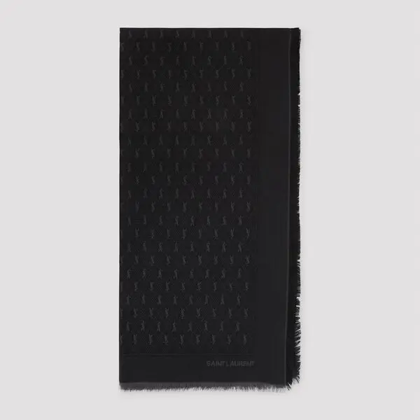Saint Laurent Jacquard Monogram Scarf 140cm X 200cm