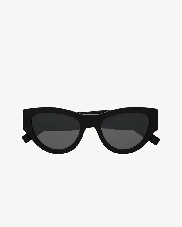 Saint Laurent Thick Acetate Frame Sunglasses - Black