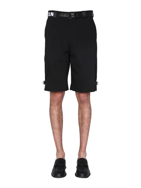 Alexander McQueen Bermuda Shorts With Belt Detail