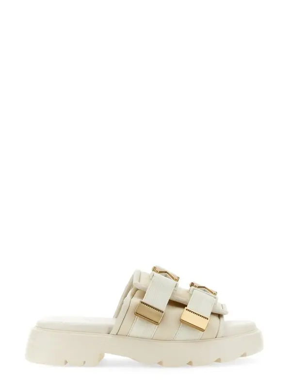 Bottega Veneta Flash Rubber And Canvas Sandals - Beige