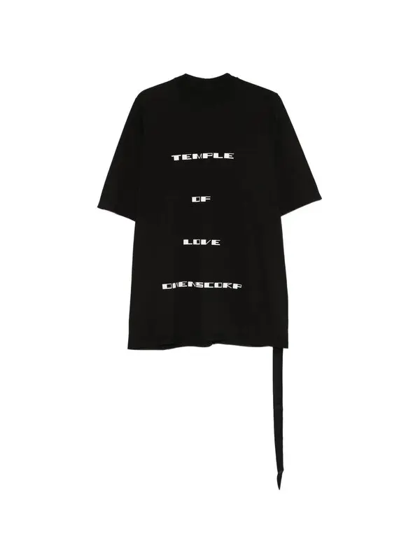 Rick Owens Crewneck T-shirt With Front Print - Black