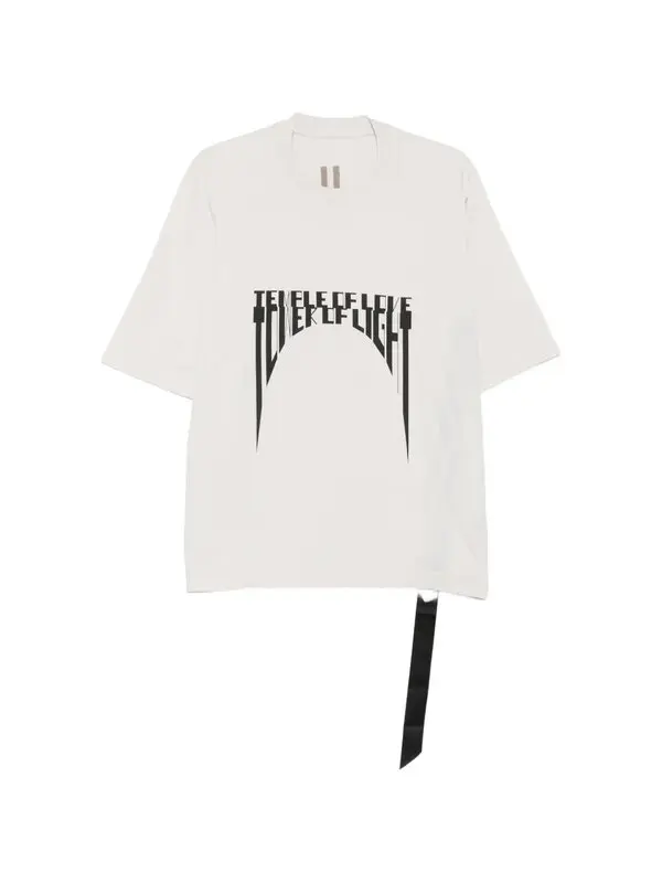 Rick Owens Crew Neck T-shirt With Front Print - Bianco
