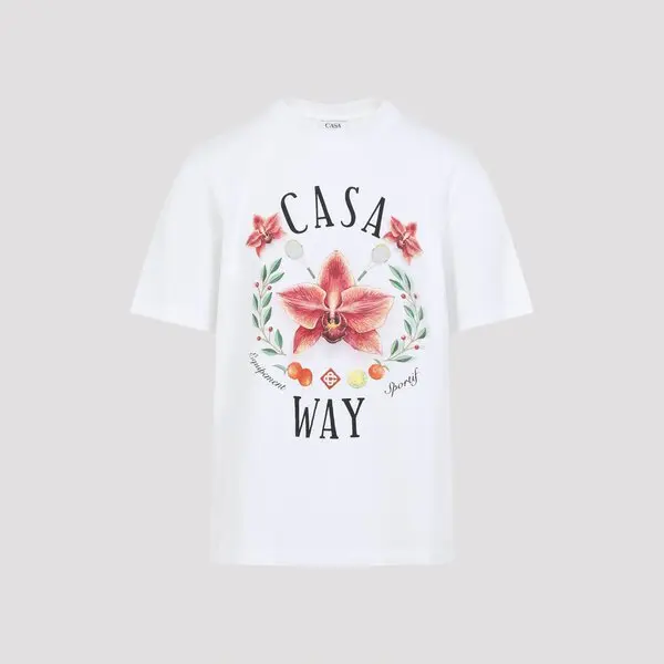 Casablanca Casa Way Orchid-graphic T-shirt - White