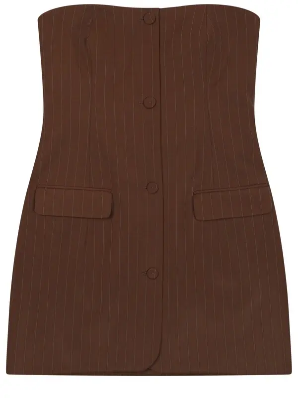 JEAN PAUL GAULTIER Fitted Mini Suit With Striped Design - Brown