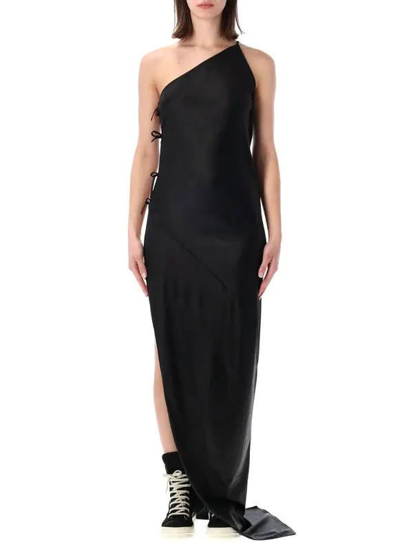 Rick Owens Liquid Jersey Temple Taco Dress - Black