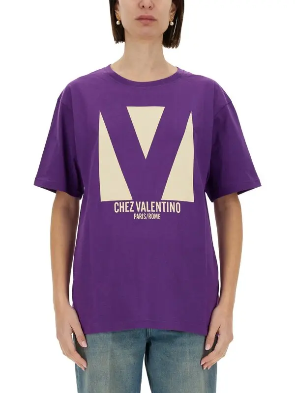 Valentino Garavani Chez -print T-shirt - Purple