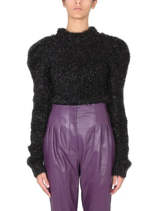 Alberta Ferretti Chic Lurex Knit Sweater - Black