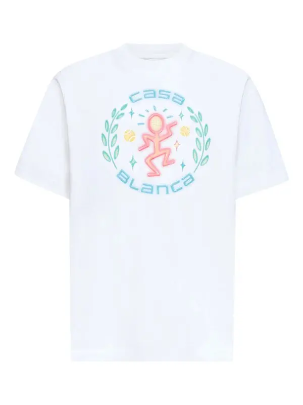 Casablanca Bright White Jersey T-shirt For