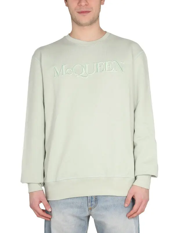 Alexander McQueen Embroidered Logo Sweatshirt - Green