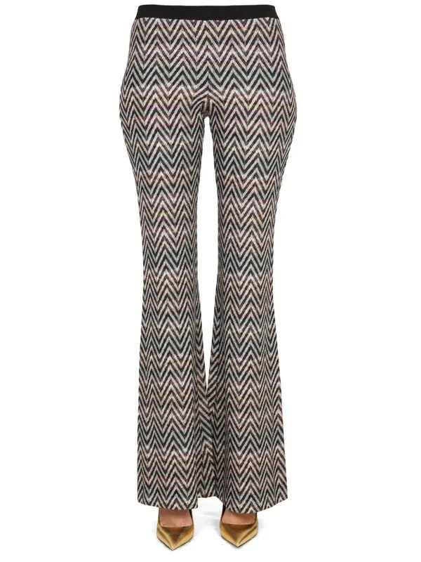 Missoni Chevron Pattern Flare Leg Pants - Multicolour