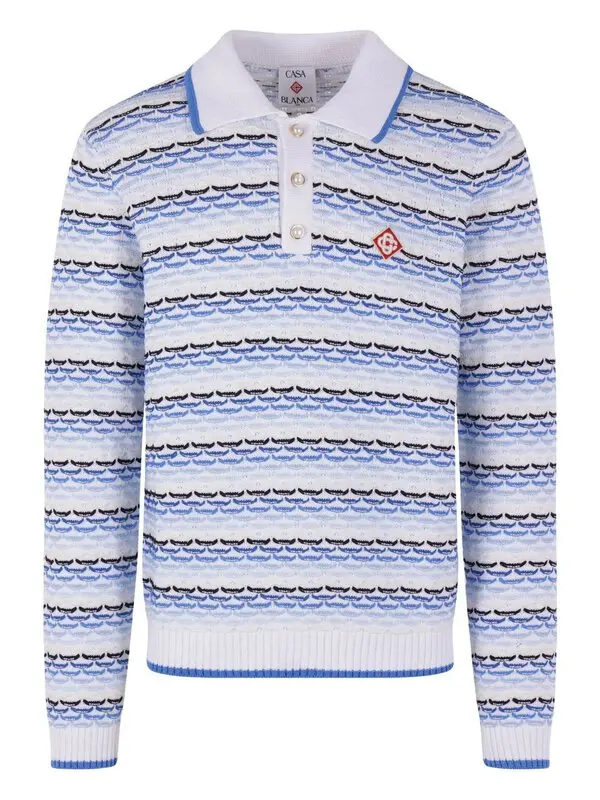 Casablanca Classic Long Sleeve Cotton Polo For
