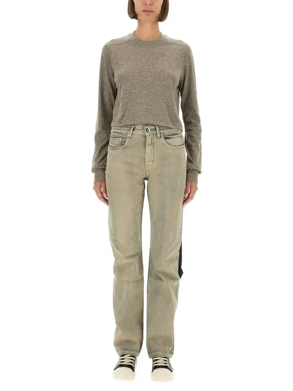 Rick Owens Long-sleeve Cropped T-shirt - Grey