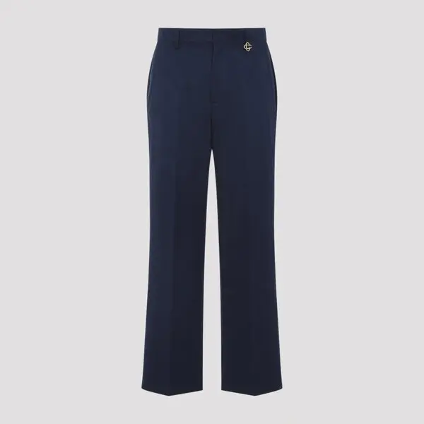 Casablanca Monogram Charm Detail Trousers - Blue