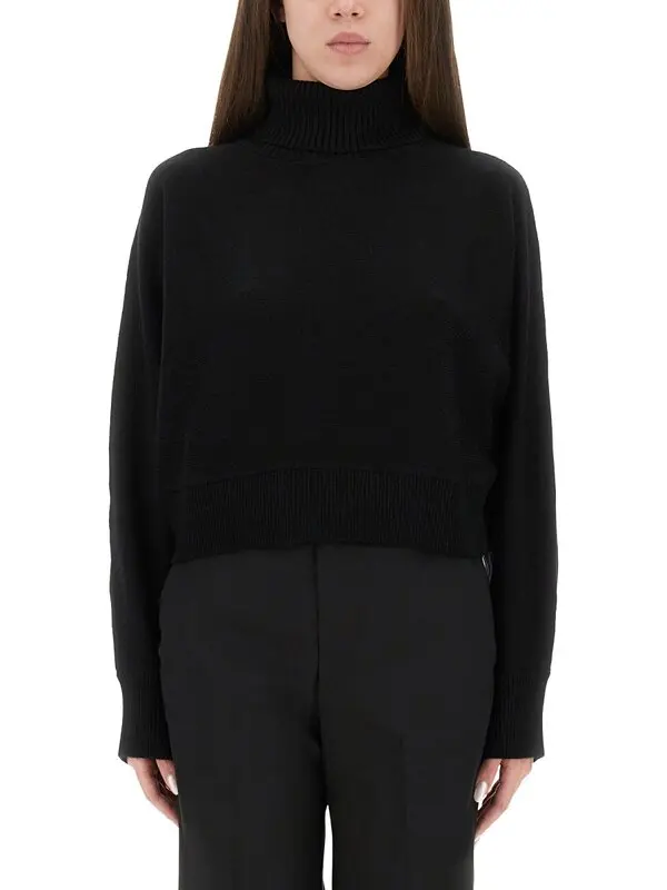 Michael Kors Cropped Fine Wool T-shirt - Black